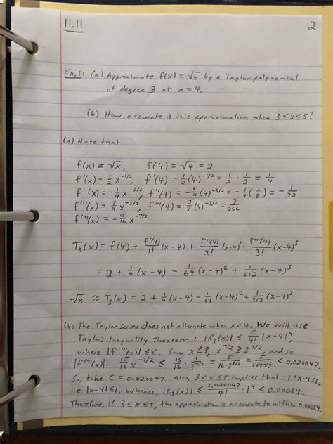 Professor Franks Math Blog 1111 Applications Of Taylor Polynomials Professor Franks Math Blog 1111 Applications Of Taylor Polynomials