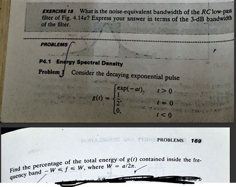Solved EXEACISE 18 What Is The Noise Equivalent Bandwidth Of Chegg Com