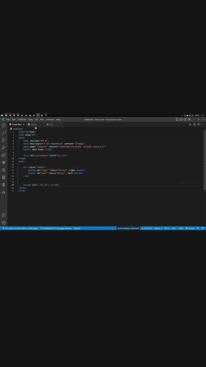 Lightdark Theme Toggle Using Html Css And Javascript Shorts S Youtube