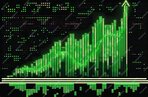 비즈니스 주식 시장 강세장과 그래프 및 다이어그램을 사용한 성장의 녹색 그래픽 그림 Generative Ai 프리미엄 사진