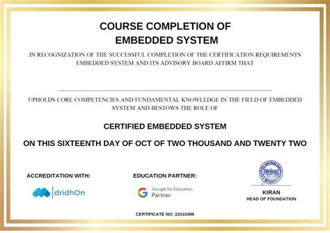 Embedded System Training India Dridhon