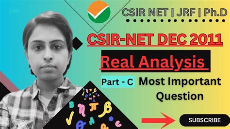 Csir Net Dec 2011 Real Analysis Part C Most Important Question Csir