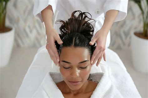 Free Photo Person Enjoying A Scalp Massage At Spa