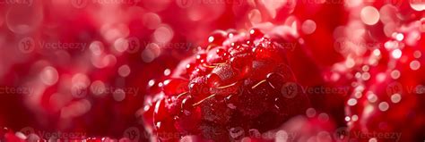 Closeup Of A Raspberry Texture Red With Tiny Drupelets Juicy And