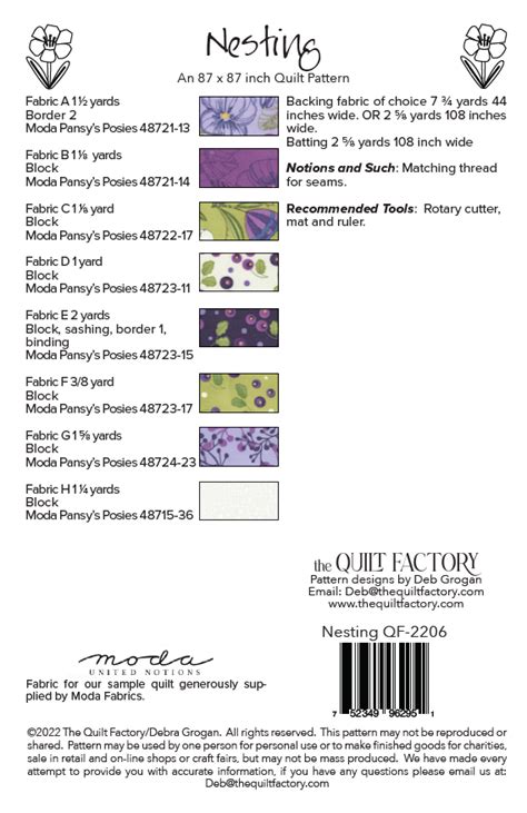 Downloadable Nesting Pattern The Quilt Factory