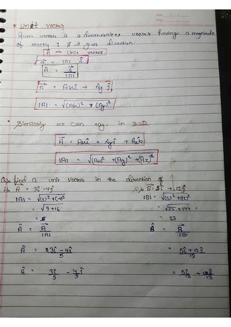 SOLUTION Unit Vector Multiplication Of Vector Dot Product Studypool