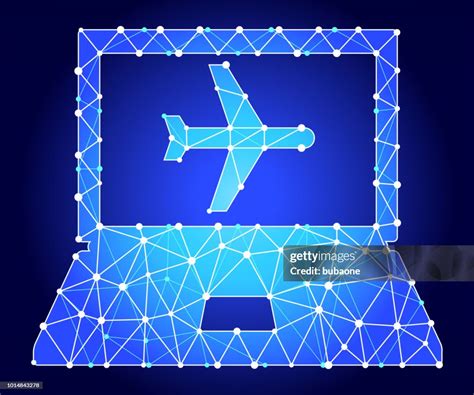 online flights blue triangle node vector pattern high res vector