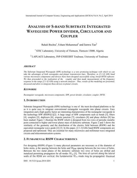 Substrate Integrated Waveguide Based Antenna And Array Review Pdf