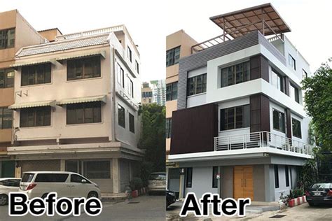 ปรับปรุงตึกแถวเก่าให้เป็นตึกใหม่สไตล์โมเดิร์น 3ชั้น แบบไม่เหมือนใครพร้อมพื้นที่นั่งเล่นบนดาดฟ้า