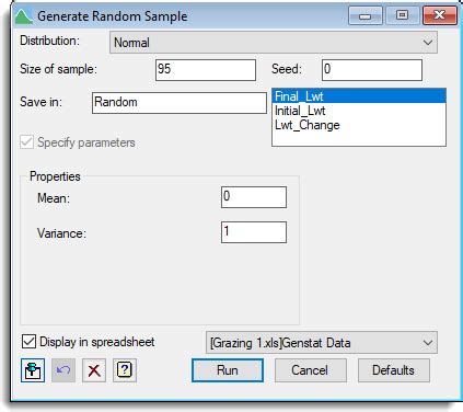 Generating A Random Sample From A Distribution Genstat Knowledge Base