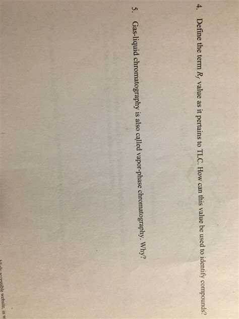 Solved Define The Term R F Value As It Pertains To TLC How Chegg Com