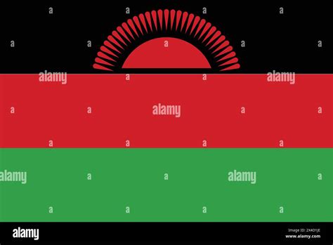 National Flag Of Malawi Malawi Sign Malawi Flag Stock Vector Image