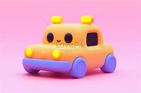 분홍색 배경에 장난감 자동차 일러스트 무료 다운로드 Lovepik