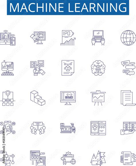 Machine Learning Line Icons Signs Set Design Collection Of Machine Learning Artificial