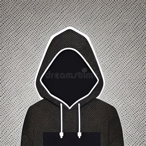 Silhouette Of Hacker Wearing Black Hoodie Sweatshirt Stock Vector Illustration Of Cartoon