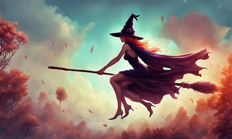 Nude Witch Riding A Broom Stick Through The Air By Oldhunter5678 On