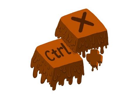 Premium Vector Keyboard Shortcut Button With Melted Chocolate Theme Design