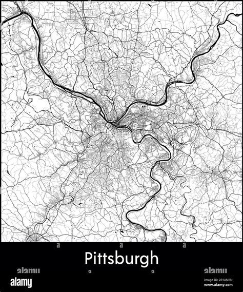 City Map North America United States Pittsburgh Vector Illustration