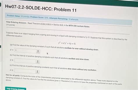 Solved Hw07 22 Solde Hcc Problem 11 Problem Value 10