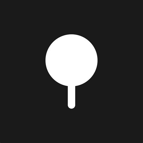 Round Pushpin Dark Mode Glyph Ui Icon Identifying Location On Map User Interface Design White