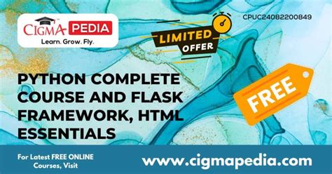 Python Complete Course And Flask Framework Html Essentials Free Udemy Course Cigma Pedia