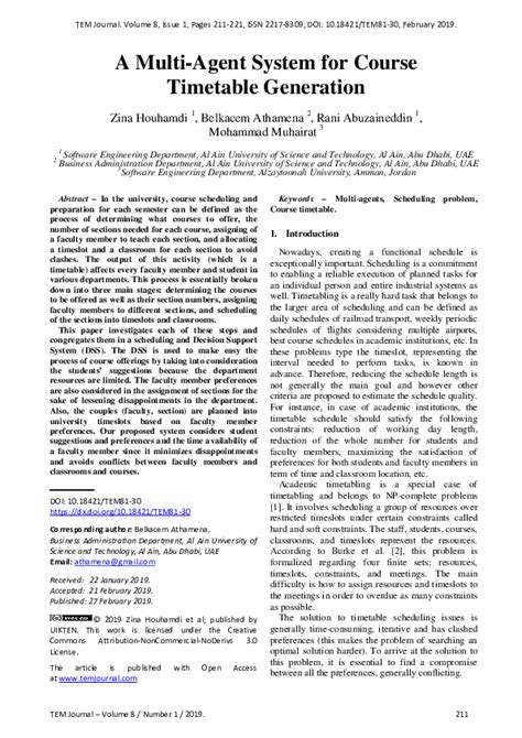 Pdf A Multi Agent System For Course Timetable Generation