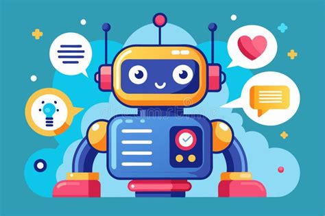A Cheerful Customizable Chat Bot With Speech Bubbles Showcases Various