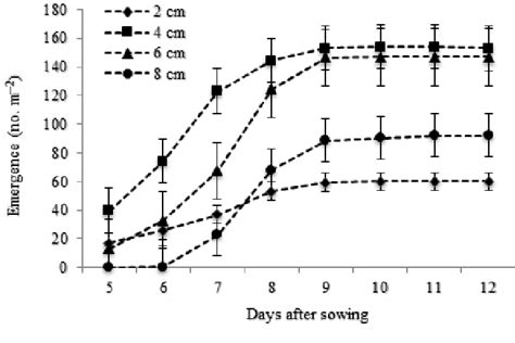 Seedling Emergence As Affected By Sowing Depth At Different Days After Download Scientific