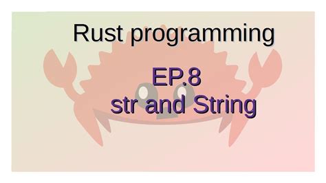 ภาษา Rust ขั้นพื้นฐาน Str และ String 8 Youtube