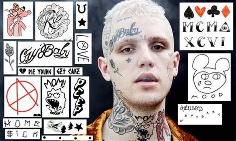 Lil Peep Temporary Tattoos Lil Peep Face Tattoos Lil Peep Neck Etsy Татуировка на лице