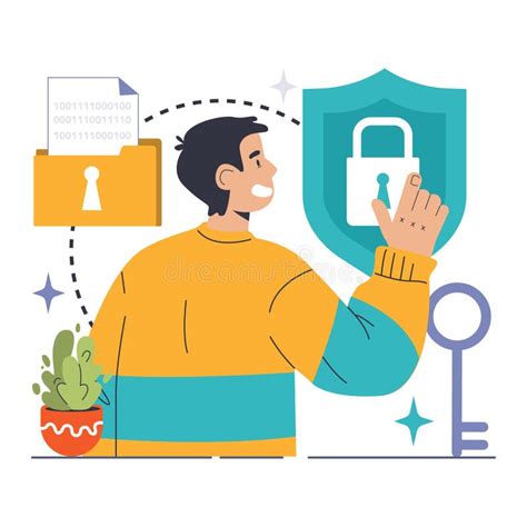 Data Encryption Personal Information Internet Access Or Database Stock Illustration