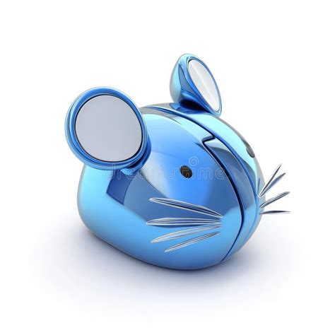 Stylish Blue Metallic Mouse Head 3d Render Stock Illustration Illustration Of Object