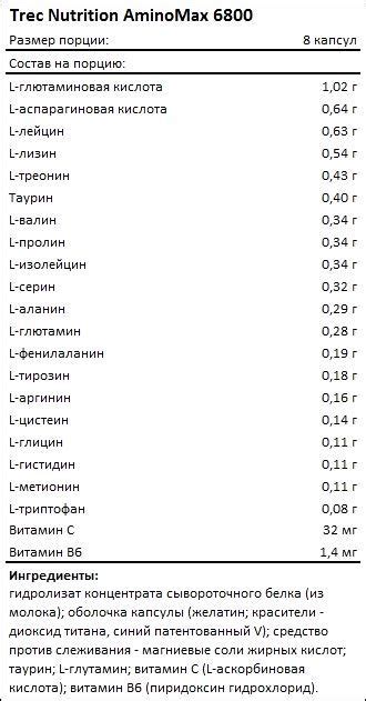 Аминокислотный комплекс Amino Max 6800 Trec Nutrition ( 320 капсул ...