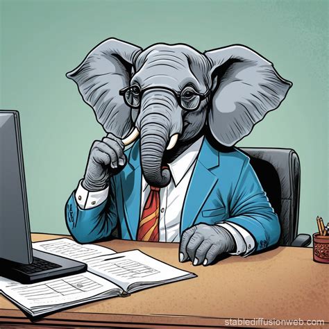 Humorous Meme Elephant In Glasses Stable Diffusion Online