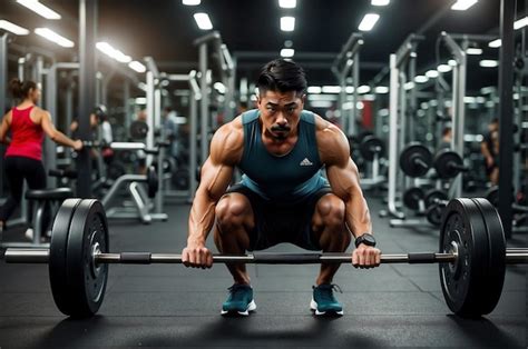Premium Photo Man Lifting Weights