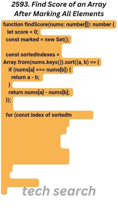 2593 Find Score Of An Array After Marking All Elements Leetcode