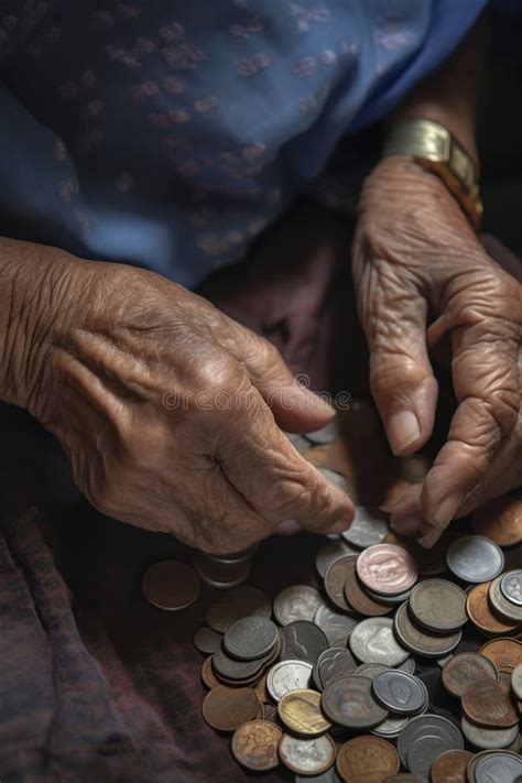 Illustration Old Hands Counting Coins Generative Ai Stock Illustration Illustration Of Money