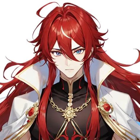 Zerif 1male Red Side Swept Hair Covering His Right