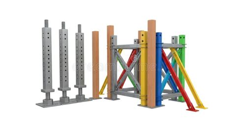 Colorful Structural Beams And Columns Assembly For Industrial