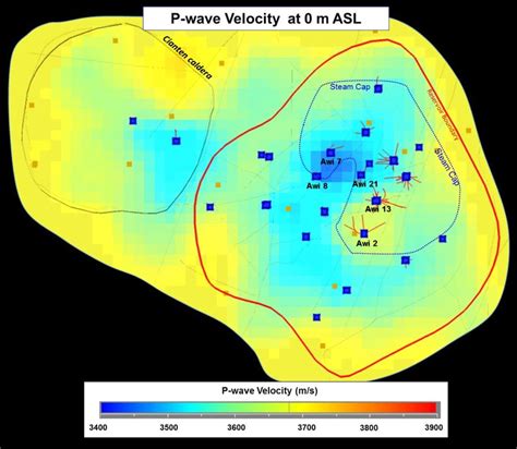 P Wave Velocity Vp Structure At Mean Sea Level Majority Of The