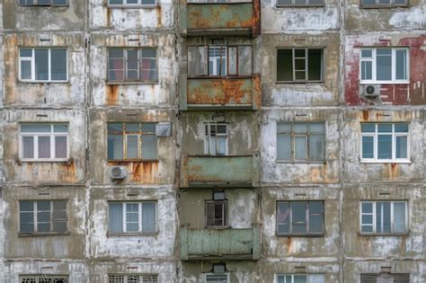 Premium Photo Architectural Legacy Soviet Apartment Block Windows