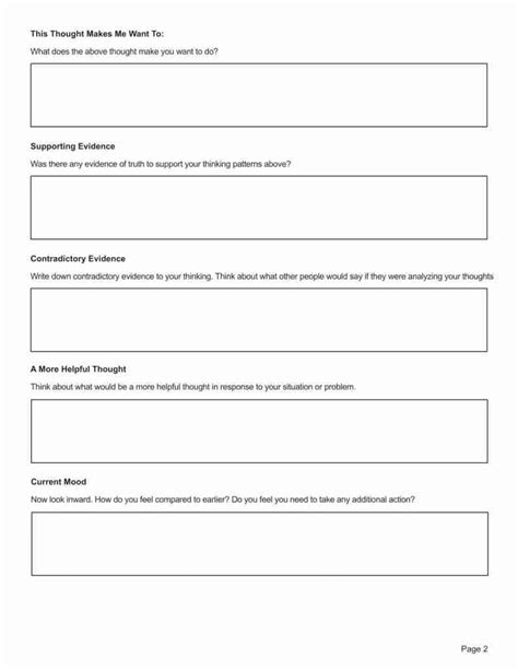 Cognitive Restructuring Worksheet Editable Fillable Printable Pdf