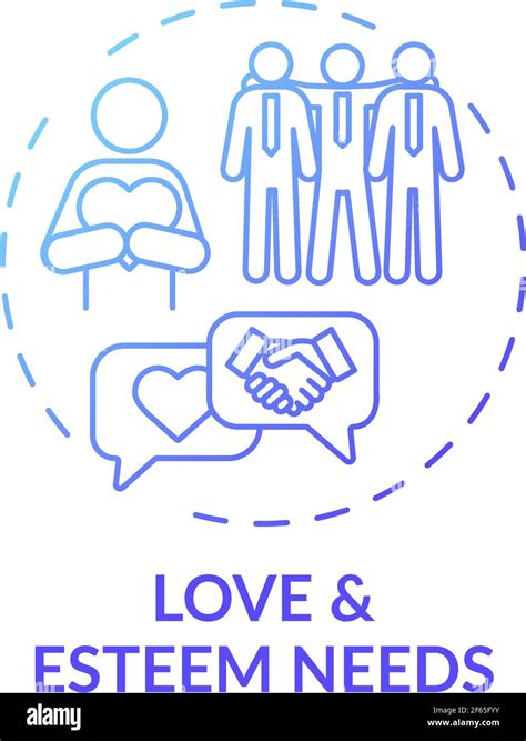 Love And Esteem Needs Blue Gradient Concept Icon Stock Vector Image