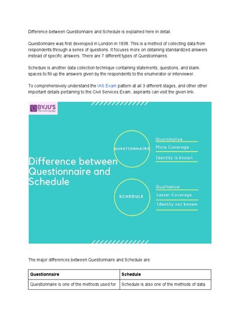 Difference Between Questionnaire And Schedule Download Free Pdf Questionnaire Survey