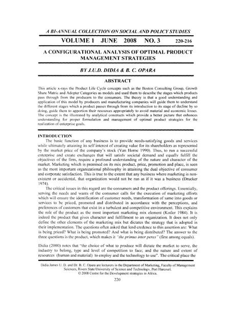 Pdf A Configurational Analysis As Optimal Product Management Strategies
