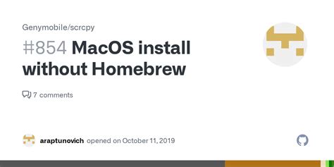 MacOS Install Without Homebrew Issue 854 Genymobile Scrcpy GitHub