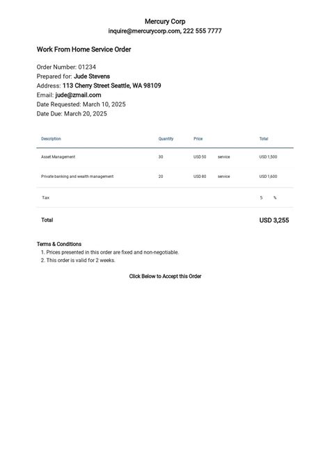 Work Order Template Google Sheets
