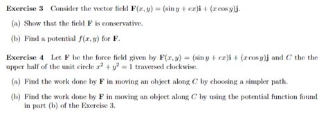 Exercise 3 Consider The Vector Field Chegg Com