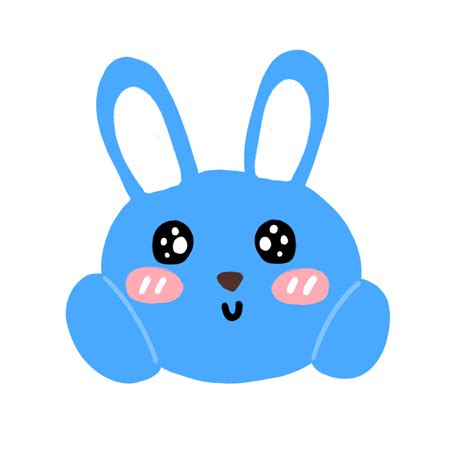 Blue Rabbit Bunny Head Cartoon Illustration 43236560 Png