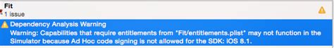 ios compilation warning for entitlements with xcode 5 with target